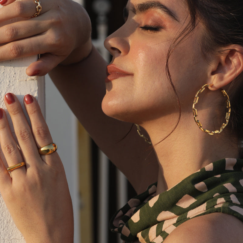 18k Gold Plated Statement Dome Ring | The Doma Ring – Milina London